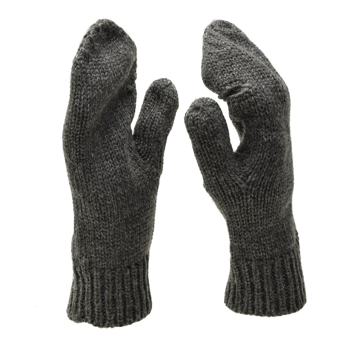 Military cold weather mittens Genuine Swiss army gray wool gloves ...