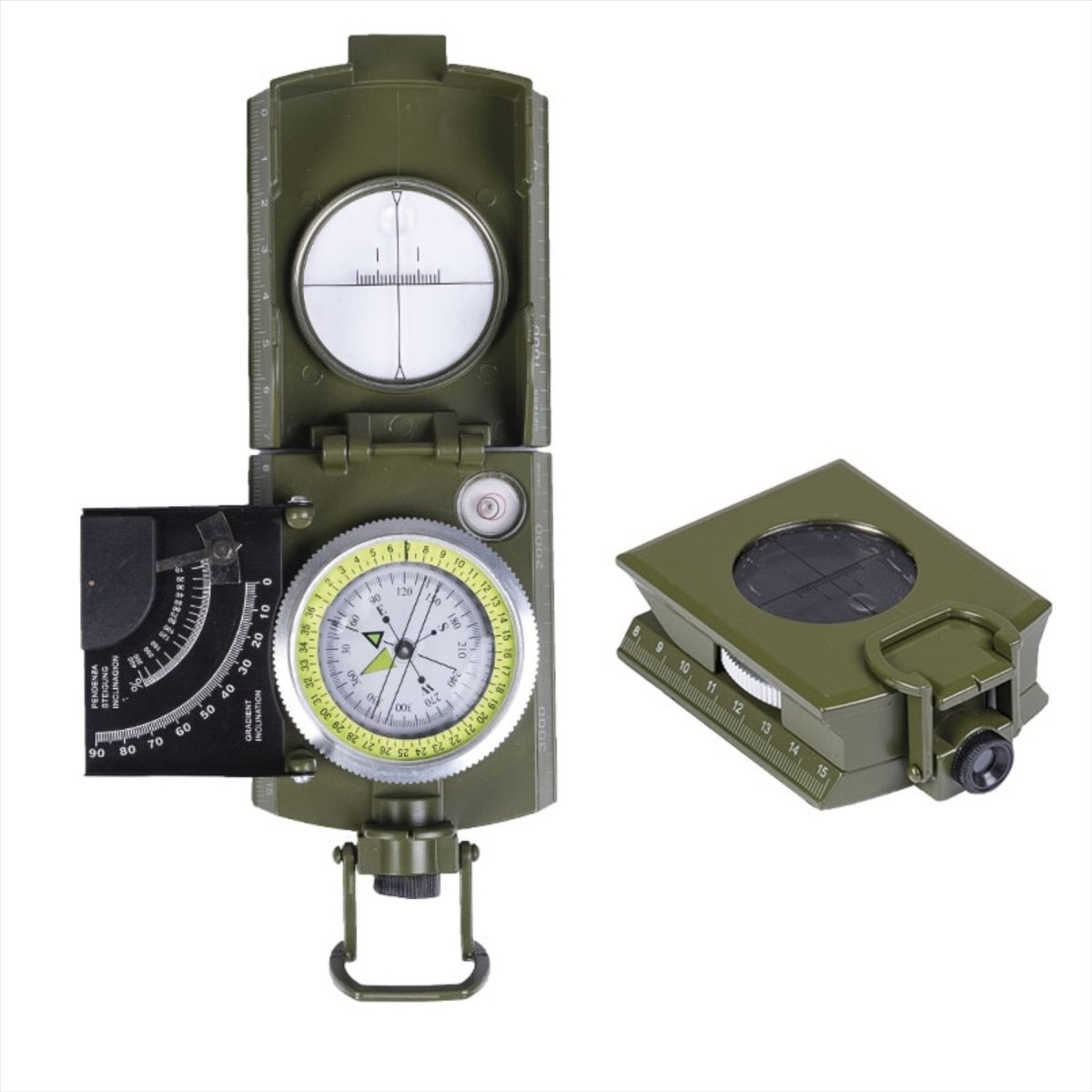 MIL-TEC Military Prismatic Compass Aluminum Precise Navigation Tool Ol ...