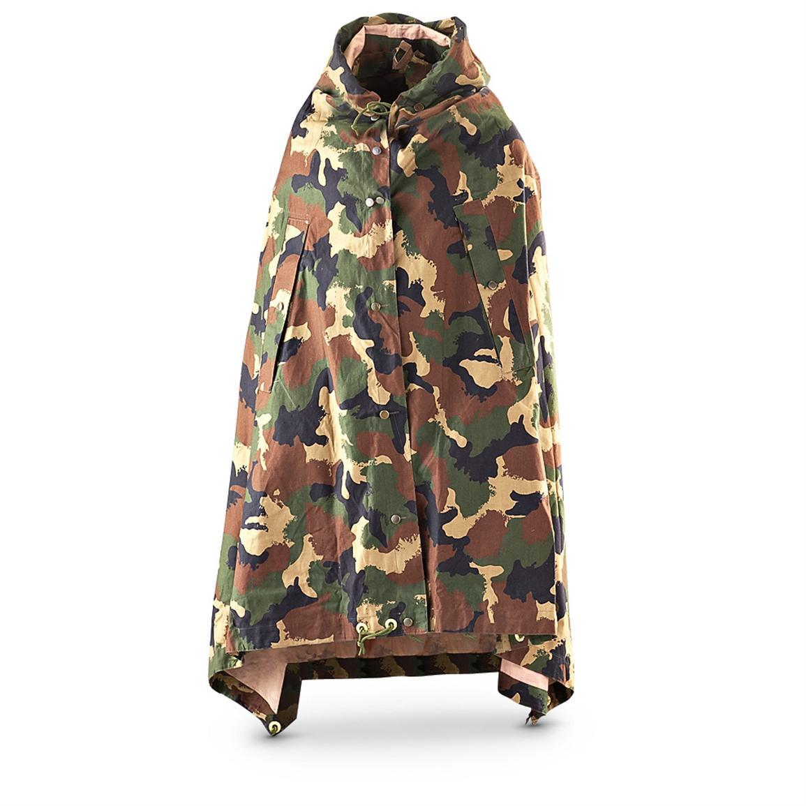 Military surplus rain poncho Original Army Shelter Half Camo Waterproof ...