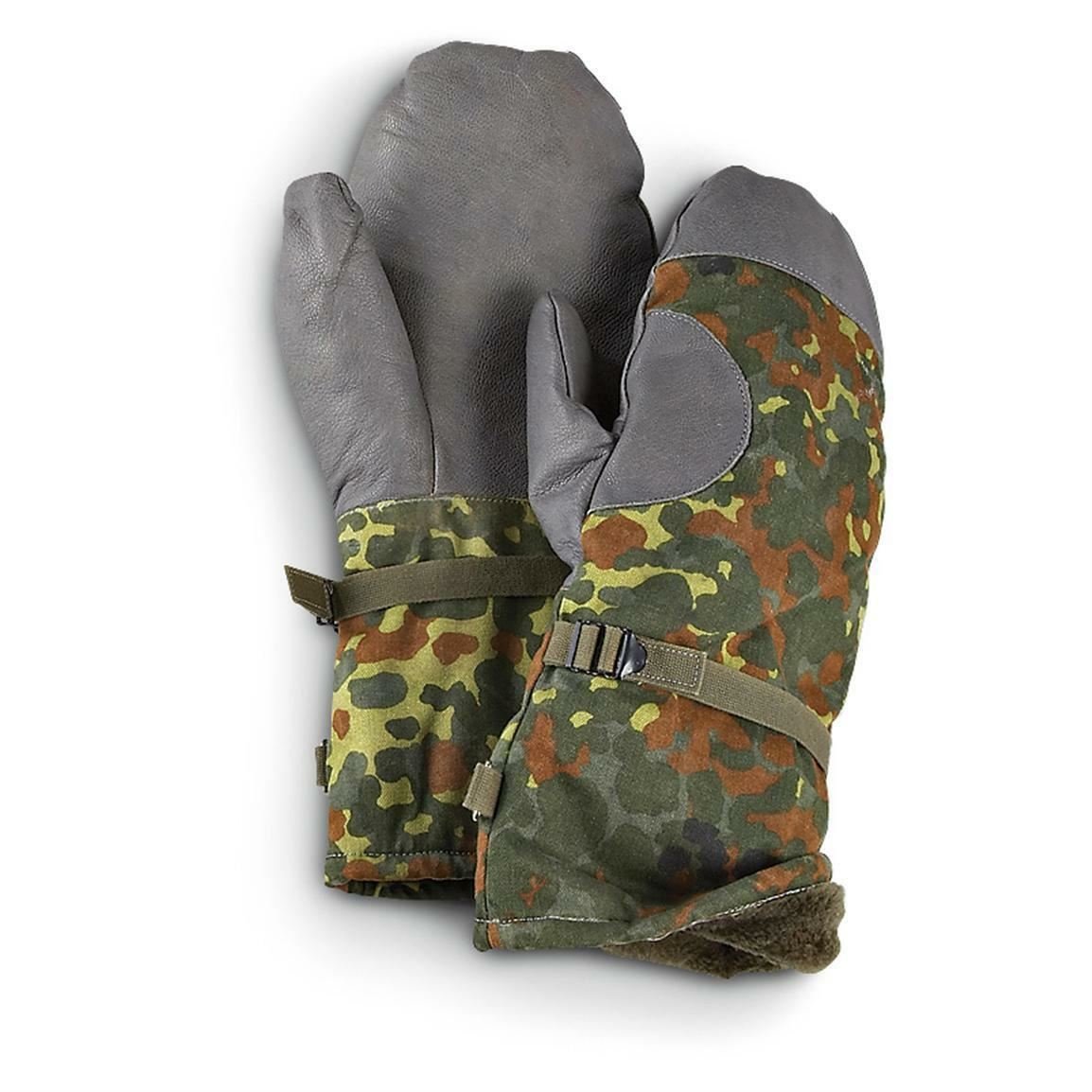 Military winter mittens Original German army flecktarn issue combat ...