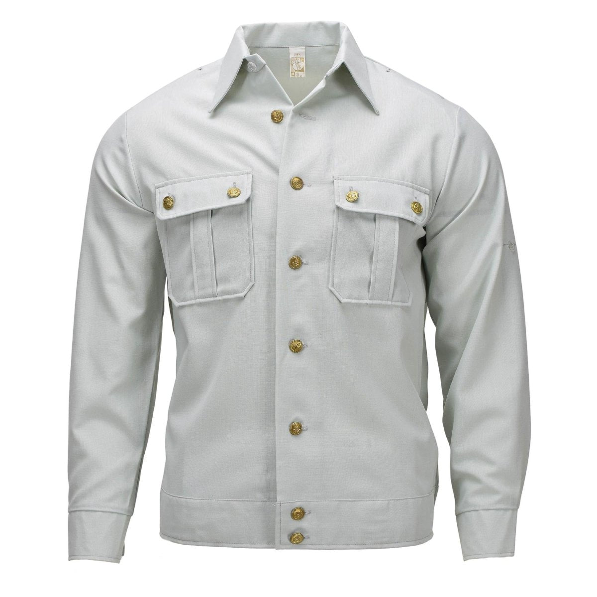 Original German Military Dress Shirt Long Sleeve Cotton Blend Light Gr ...